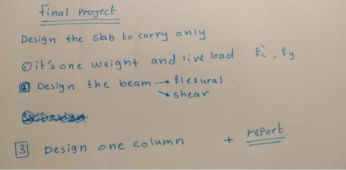 Final project Design the slab to carry only it's one | Chegg.com
