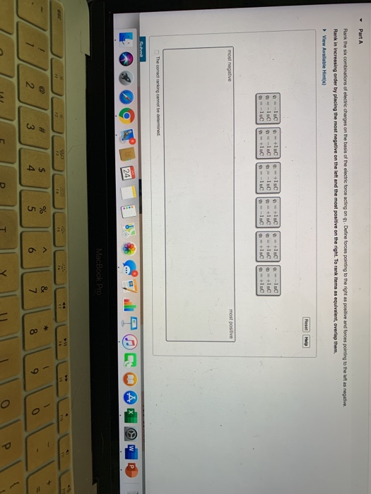 Solved Part A Rank the six combinations of electric charges | Chegg.com
