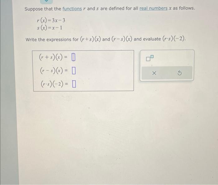 Solved Suppose that the functions r and s are defined for | Chegg.com
