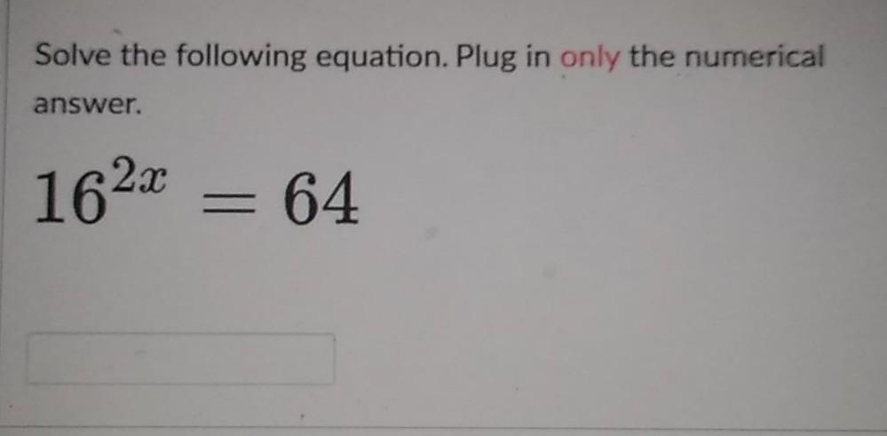 Solved Solve the following for x. Plug in only the numerical | Chegg.com