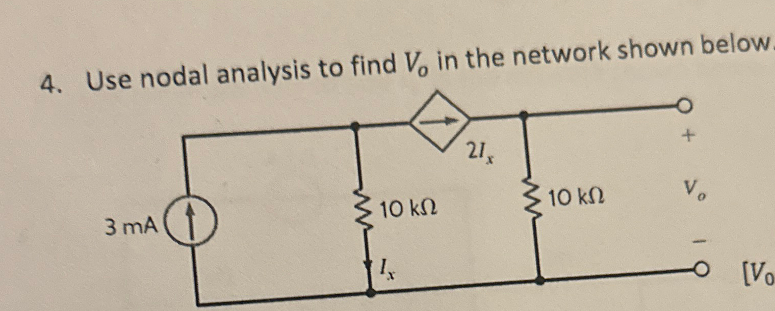 Solved Use nodal analysis to find Vo ﻿in the network shown | Chegg.com