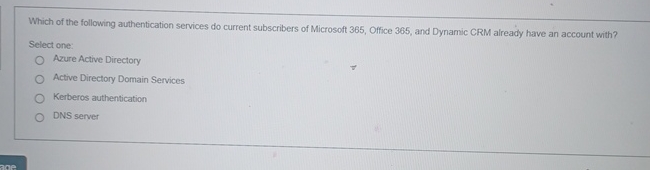 Solved Which of the following authentication services do | Chegg.com