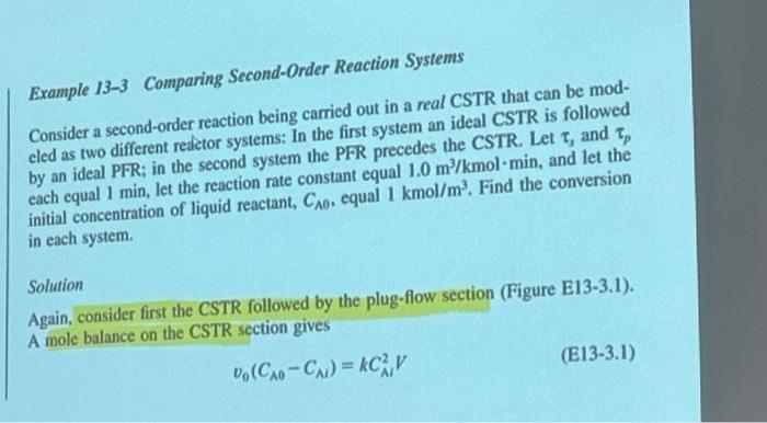 Solved Example 13-3 Comparing Second-Order Reaction Systems | Chegg.com
