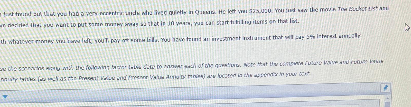 Solved just found out that you had a very eccentric uncle | Chegg.com