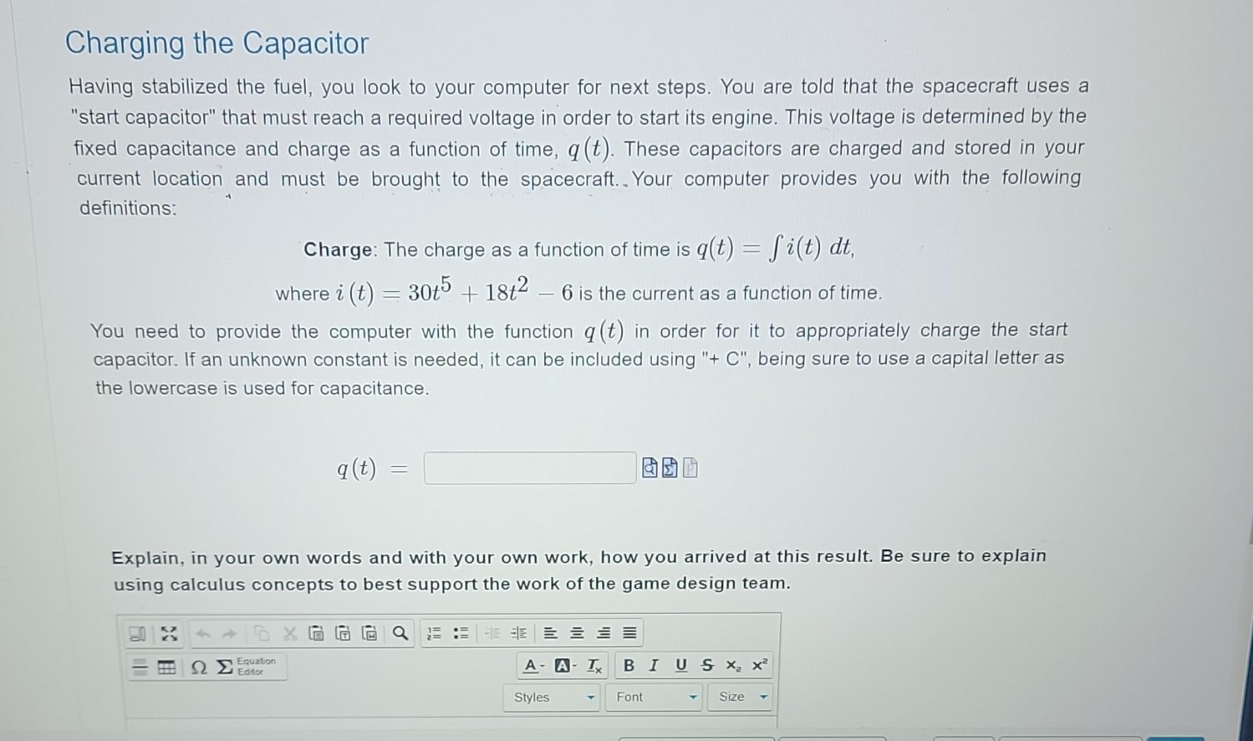 Solved Charging the Capacitor Having stabilized the fuel, | Chegg.com