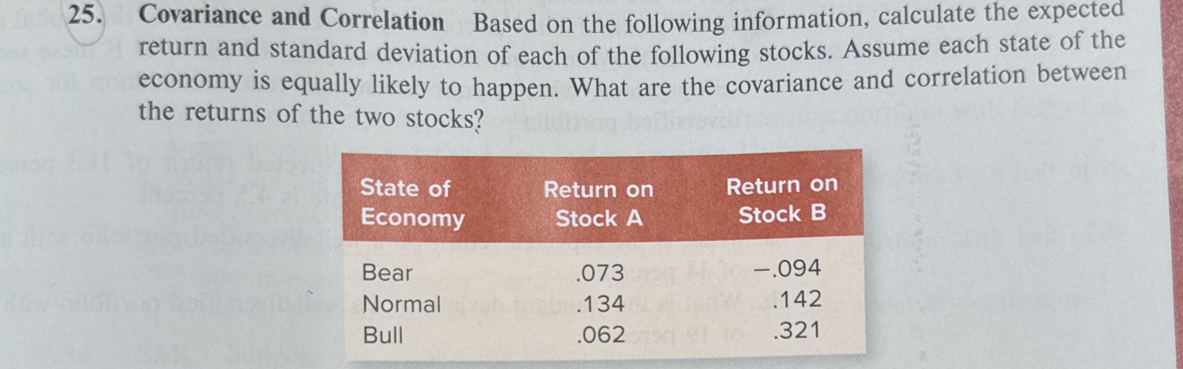 Solved Covariance and Correlation Based on the following | Chegg.com