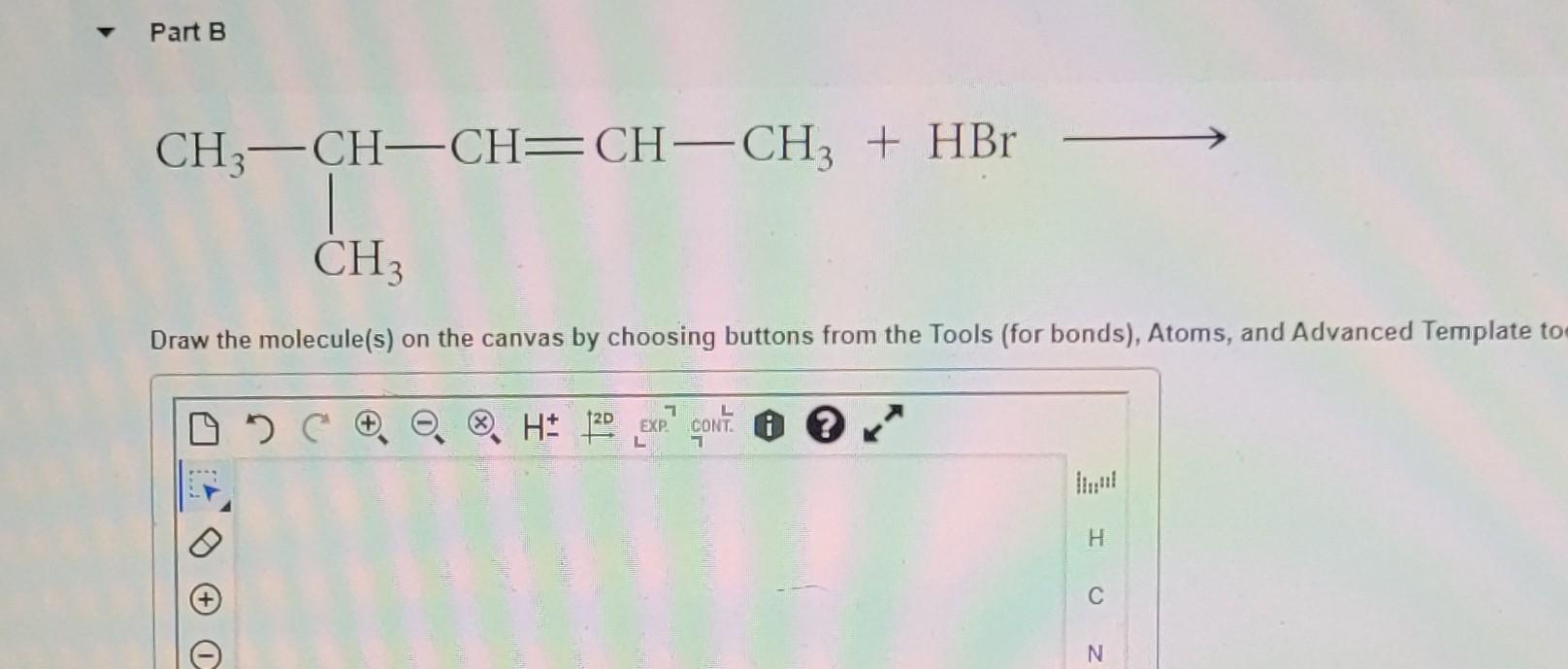 Solved CH3−CH=CH−CH3+HCl Draw the molecule(s) on the canvas | Chegg.com