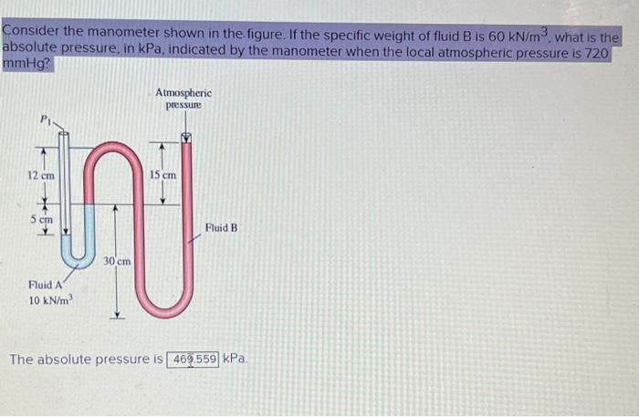 Solved Consider the manometer shown in the figure. If the | Chegg.com