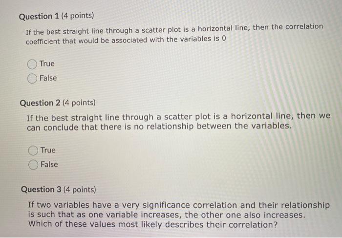 Solved Question 1 (4 points) If the best straight line | Chegg.com