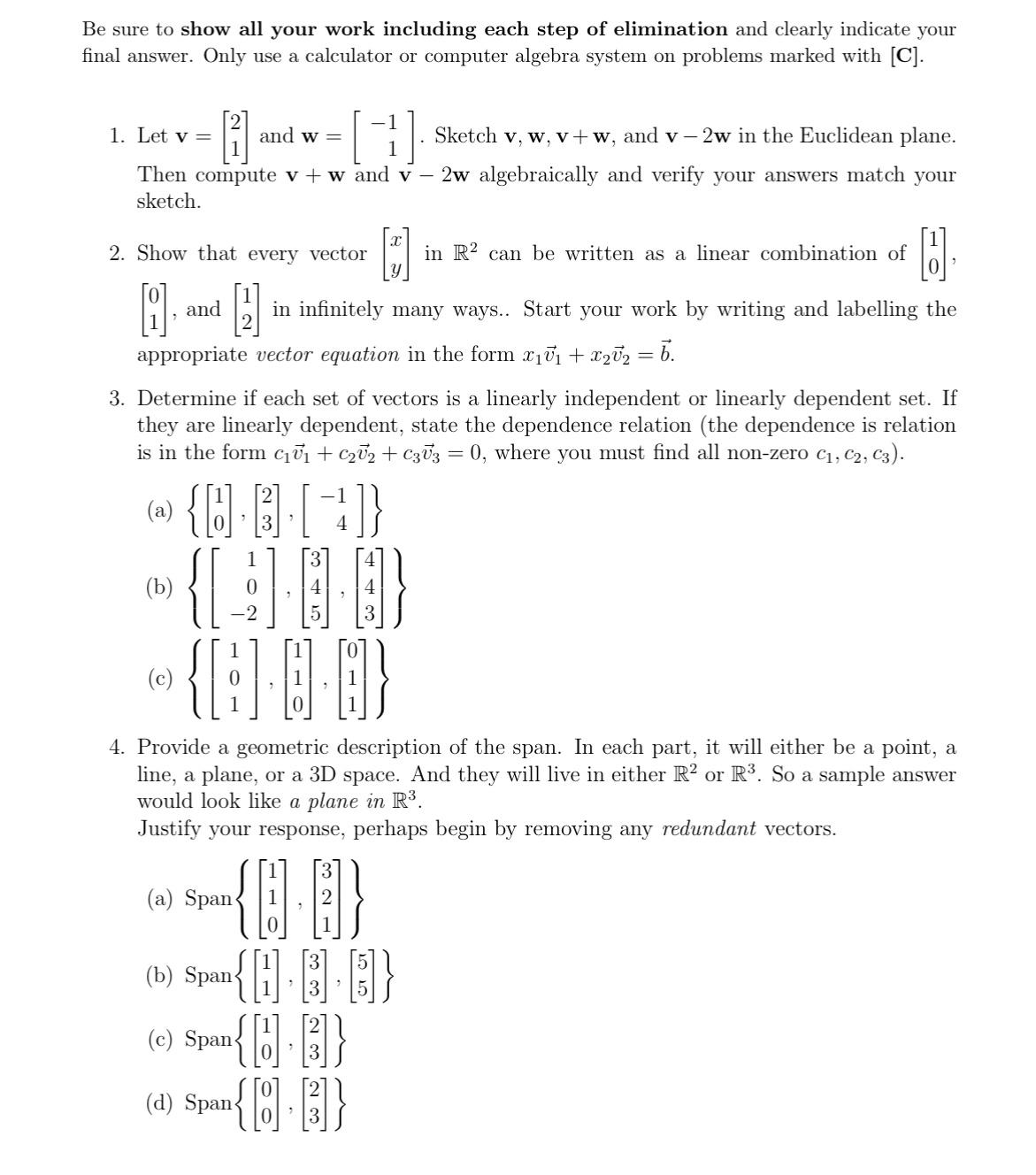 Solved Be sure to show all your work including each step of | Chegg.com