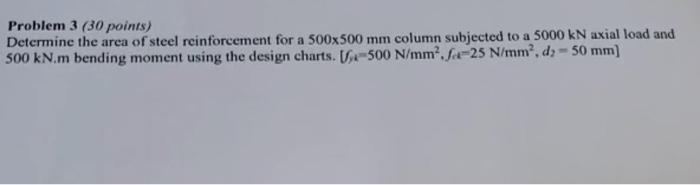 Solved Problem 3 (30 points) Determine the area of steel | Chegg.com