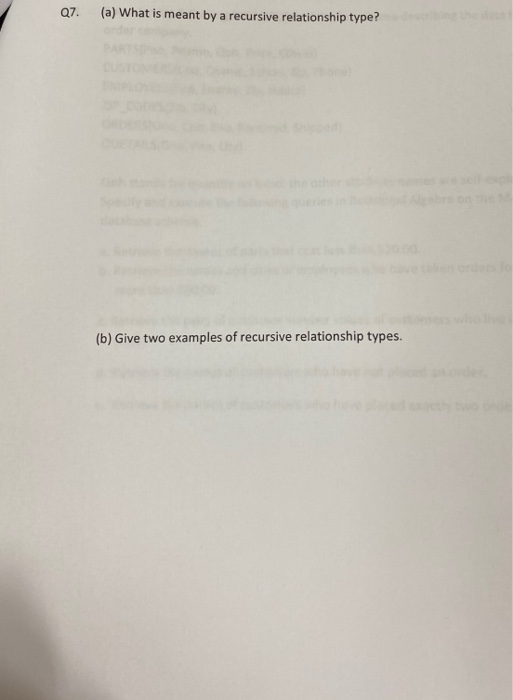 Solved Q7. (a) What is meant by a recursive relationship | Chegg.com