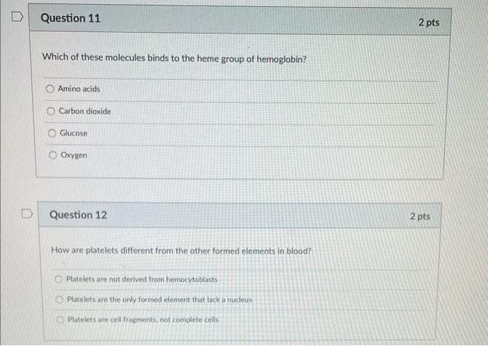 Solved Which of these molecules binds to the heme group of | Chegg.com