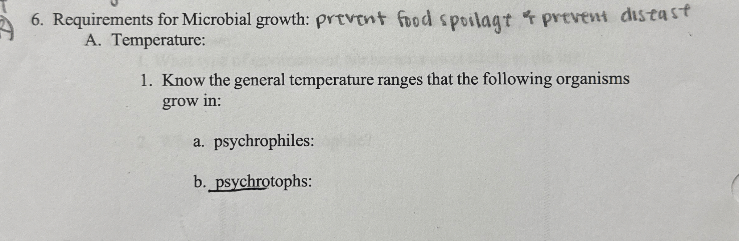 Solved Requirements for Microbial growth: A. | Chegg.com