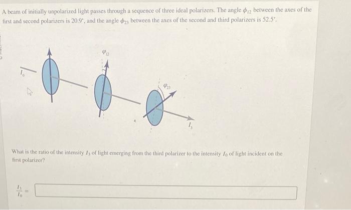 Solved A beam of initially unpolarized light passes through | Chegg.com