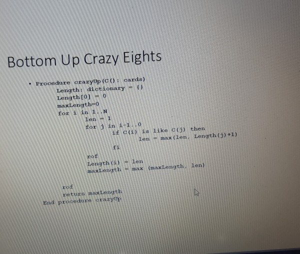 Solved For this exercise, you are to solve the crazy eights | Chegg.com
