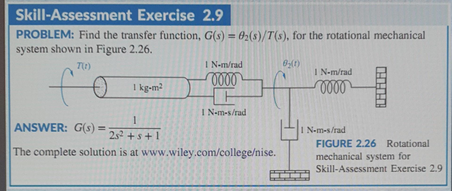 Solved Skill-Assessment Exercise 2.9 PROBLEM: Find the | Chegg.com