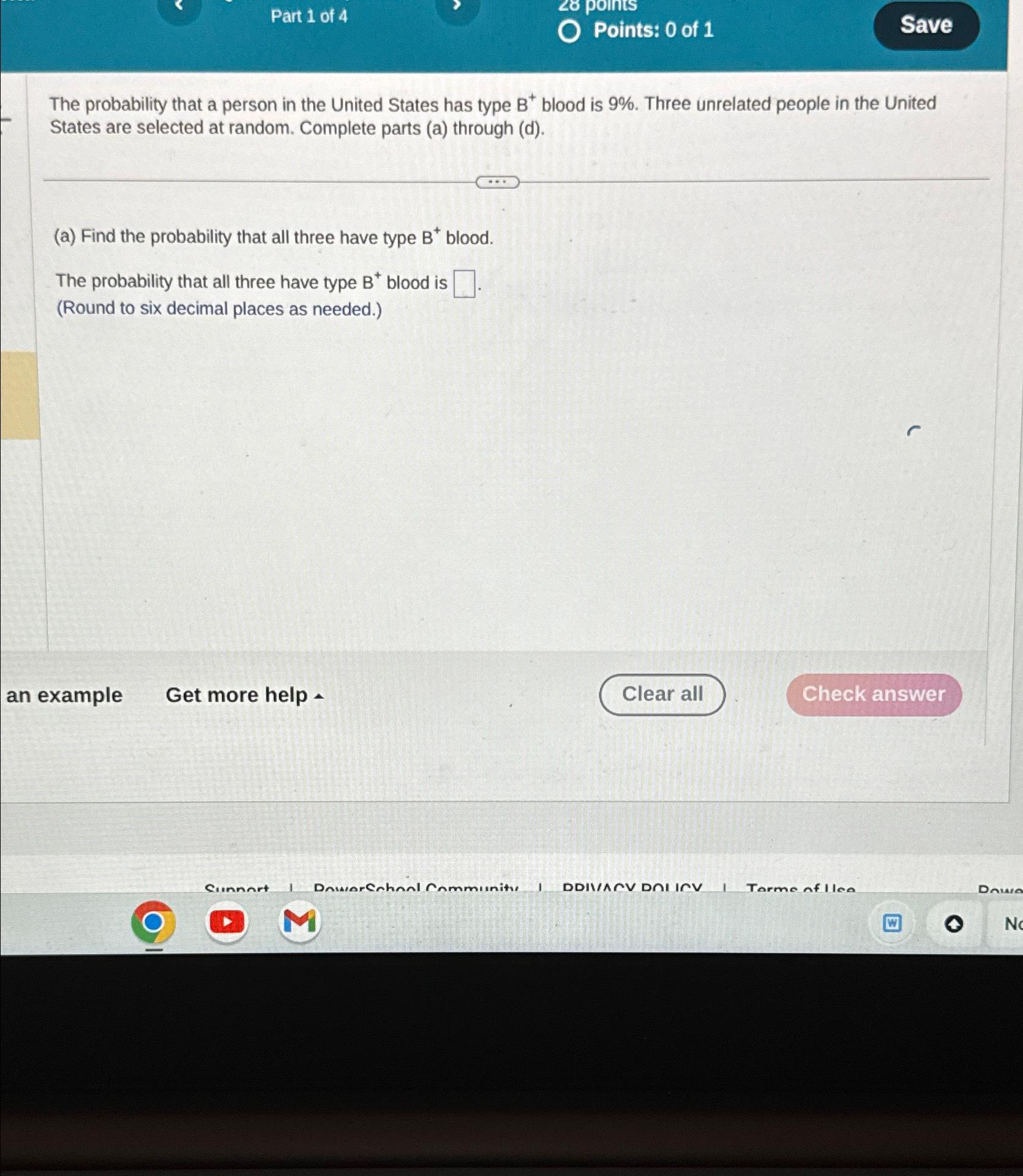 Solved Part 1 ﻿of 428 ﻿pointsPoints: 0 ﻿of 1The probability | Chegg.com