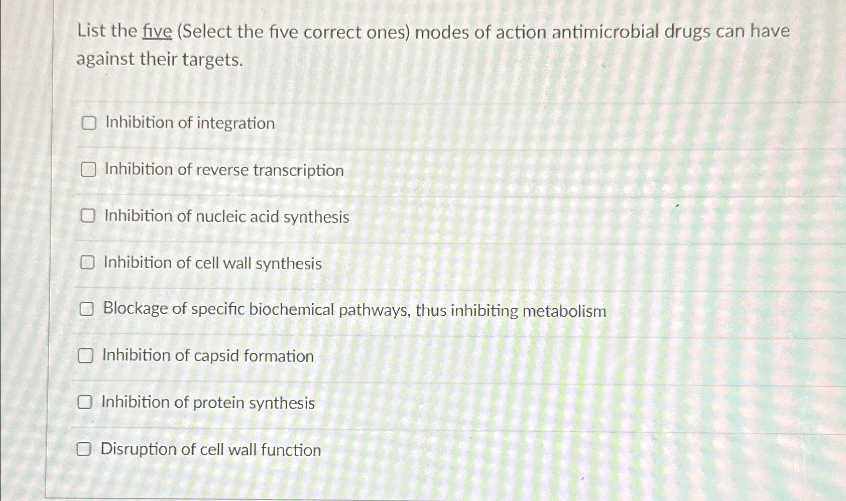 List the five (Select the five correct ones) ﻿modes | Chegg.com