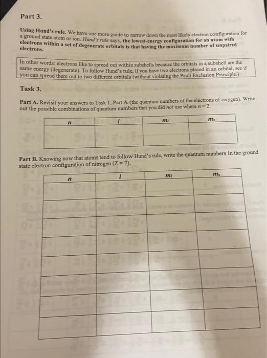 Solved Using Hund's rule. We have one mote guide to narrow | Chegg.com