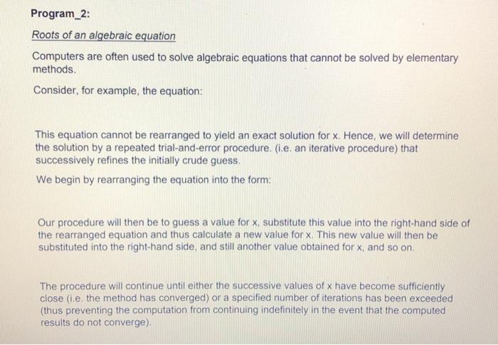 Solved Roots of an algebraic equation Computers are often | Chegg.com