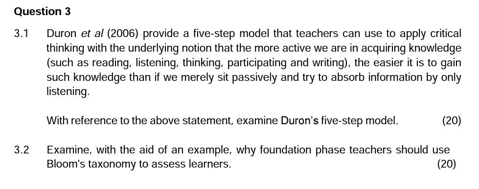 Solved 3.1 Duron et al (2006) provide a five-step model that | Chegg.com