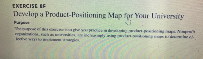 Solved EXERCISE 8F Develop a Product-Positioning Map for | Chegg.com