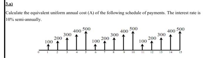 Solved 3.a) Calculate the equivalent uniform annual cost (A) | Chegg.com
