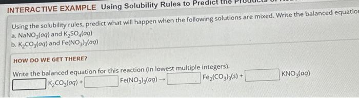 [solved] Interactive Example Using Solubility Rules To Pred