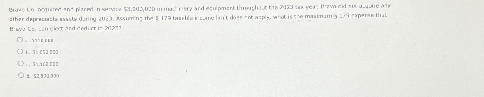 Solved Bravo Co. ﻿acquired and placed in service $3,000,000 | Chegg.com