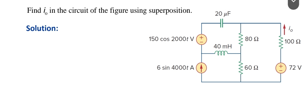 Find i0 ﻿in the circuit of the figure using | Chegg.com
