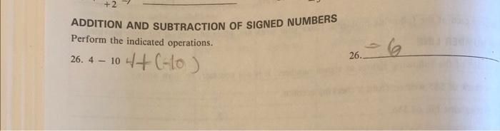 Solved ADDITION AND SUBTRACTION OF SIGNED NUMBERS Perform | Chegg.com