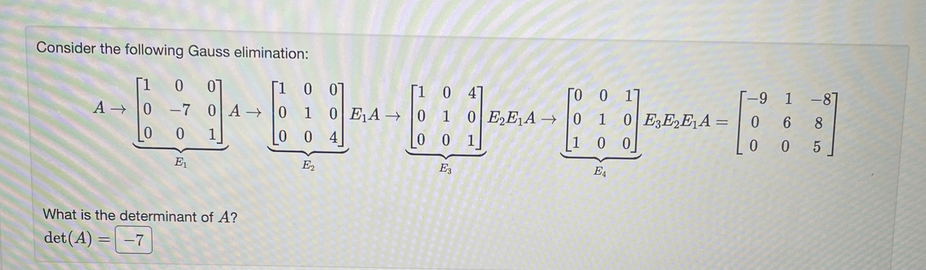 Solved Consider the following Gauss | Chegg.com