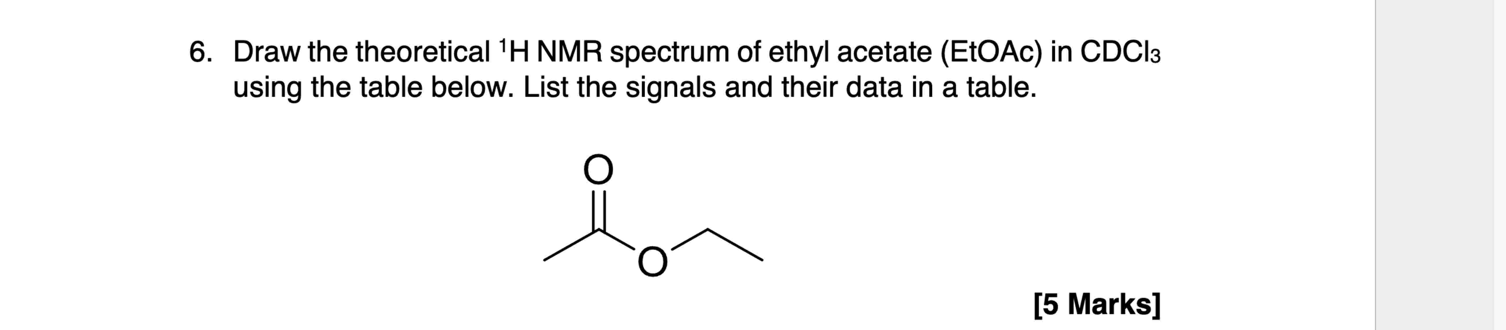 Solved Draw the theoretical H NMR ﻿spectrum of ﻿ethyl | Chegg.com