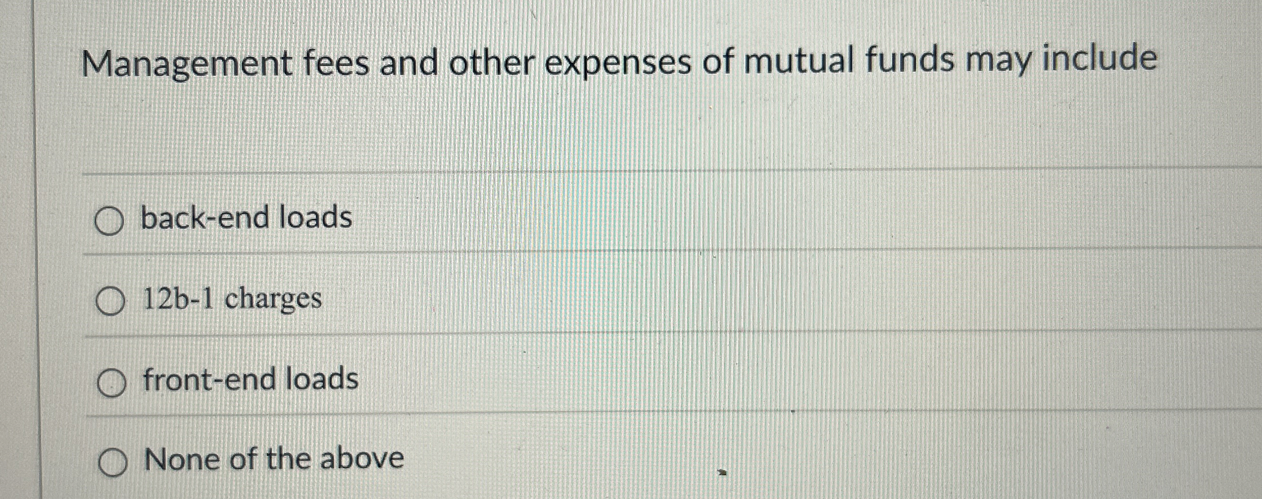 Solved Management fees and other expenses of mutual funds | Chegg.com