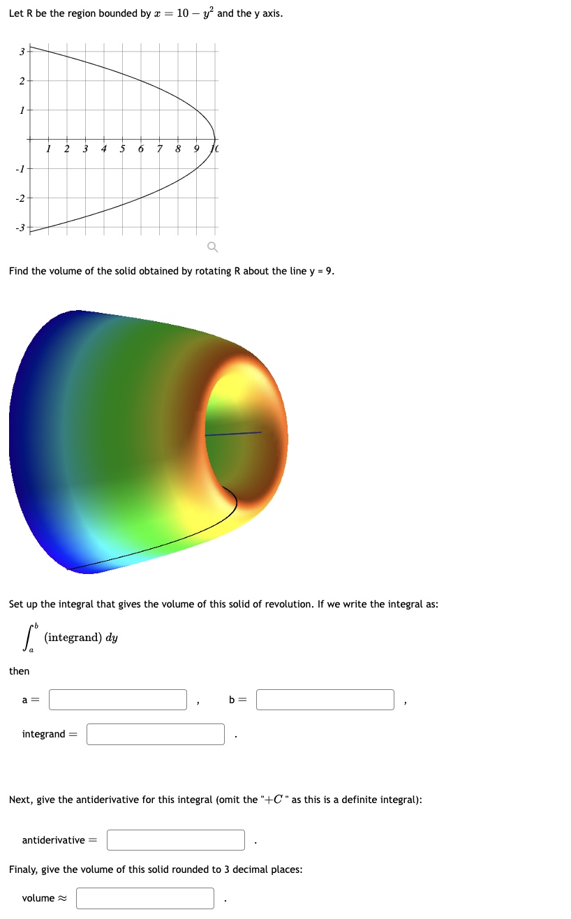 Solved Let R ﻿be the region bounded by x=10-y2 ﻿and the y | Chegg.com