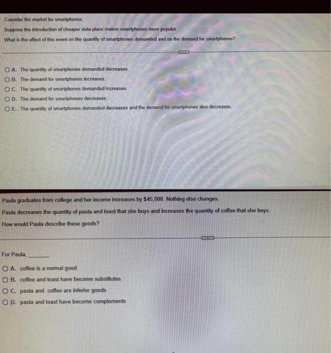 Solved Consider the market for smartphones. Suppose the | Chegg.com