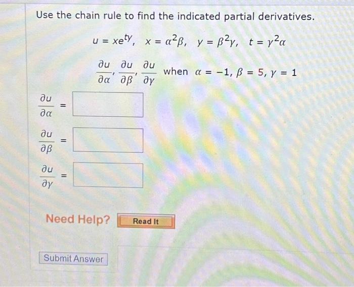 Solved Use the chain rule to find the indicated partial | Chegg.com