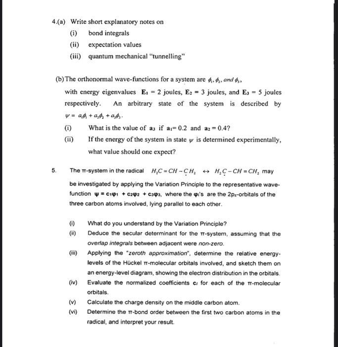 Solved 4.(a) Write short explanatory notes on (i) bond | Chegg.com