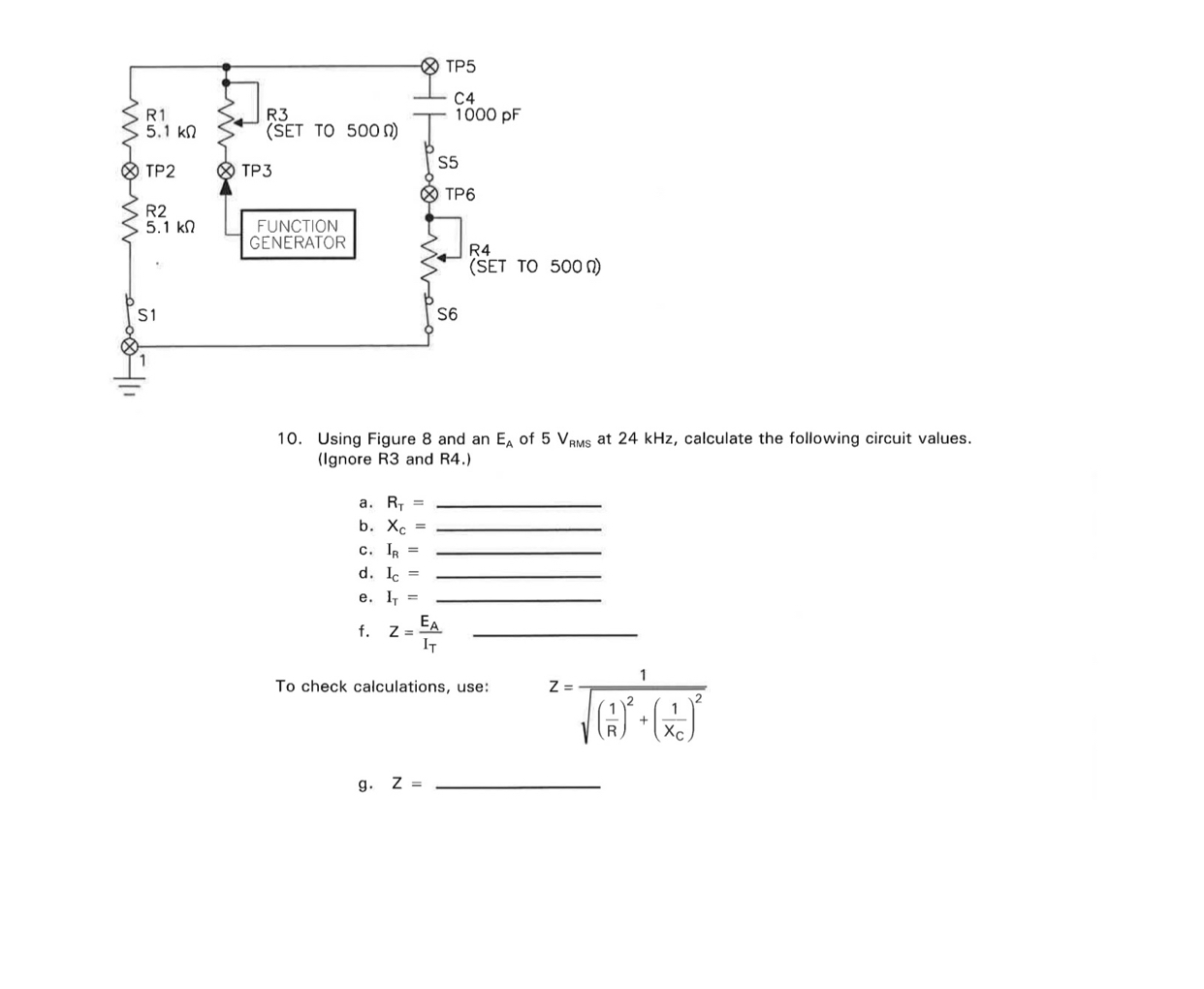 Solved Using Figure 8 ﻿and an EA ﻿of 5VRMS ﻿at 24kHz, | Chegg.com