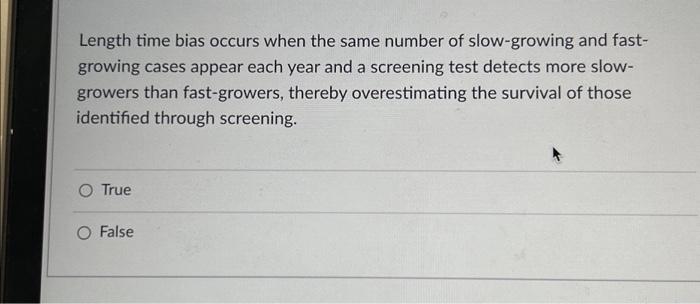 Solved Length time bias occurs when the same number of | Chegg.com