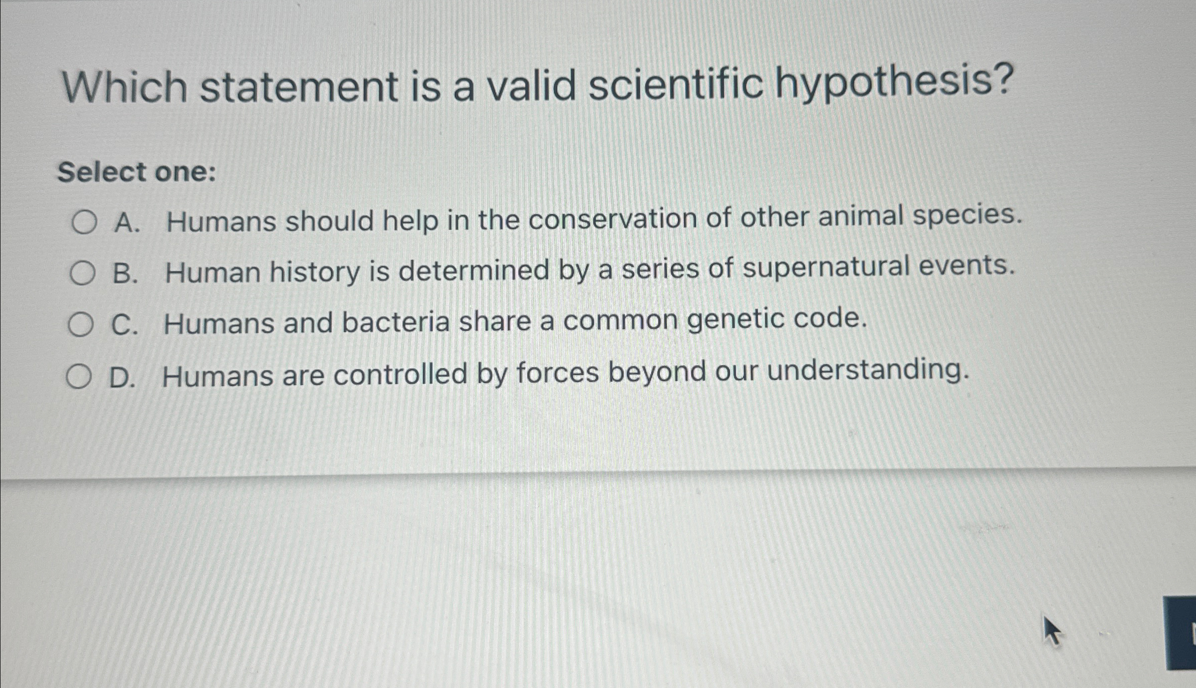 Solved Which statement is a valid scientific | Chegg.com