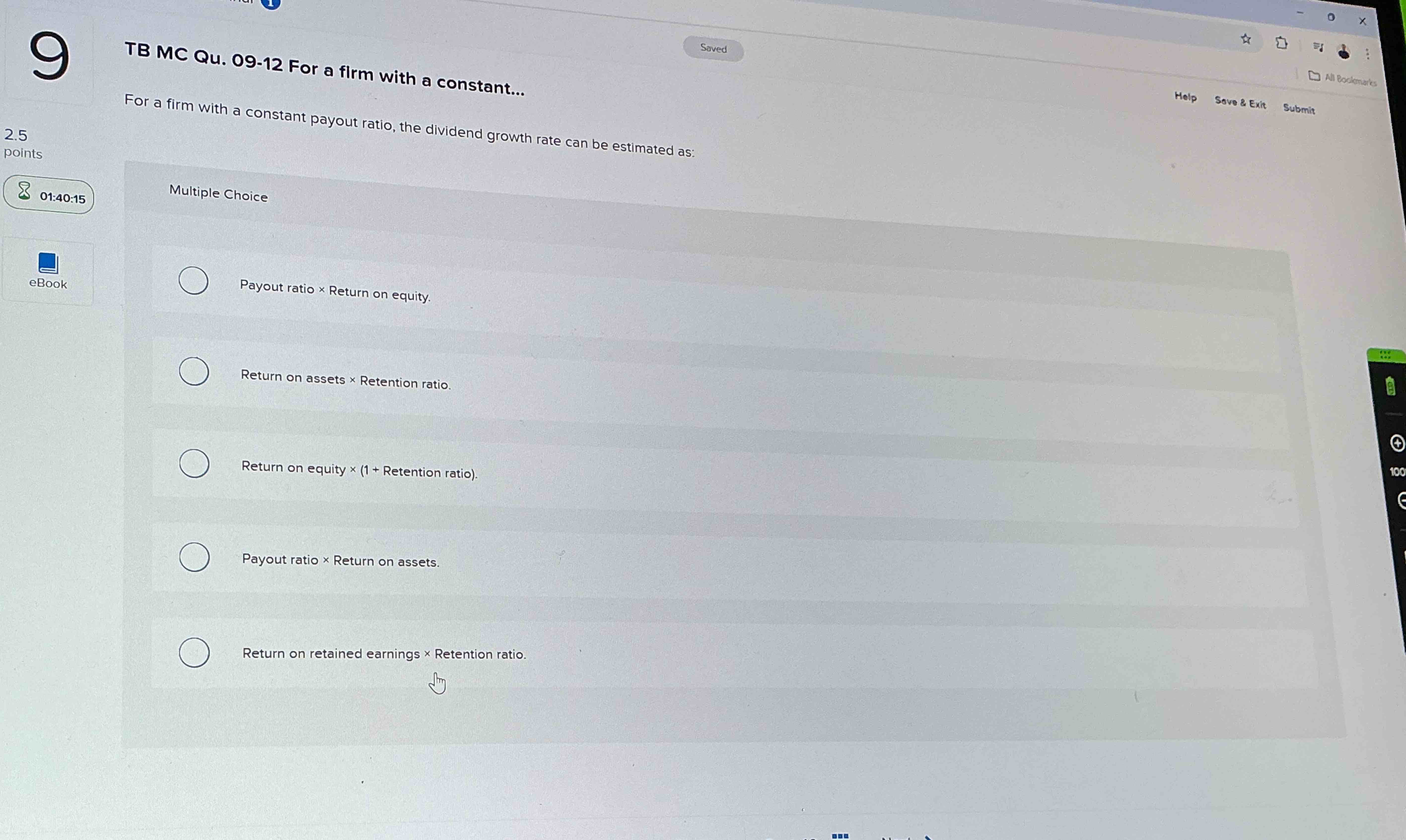 Solved TB MC Qu. 09-12 ﻿For a firm with a constant...For a | Chegg.com