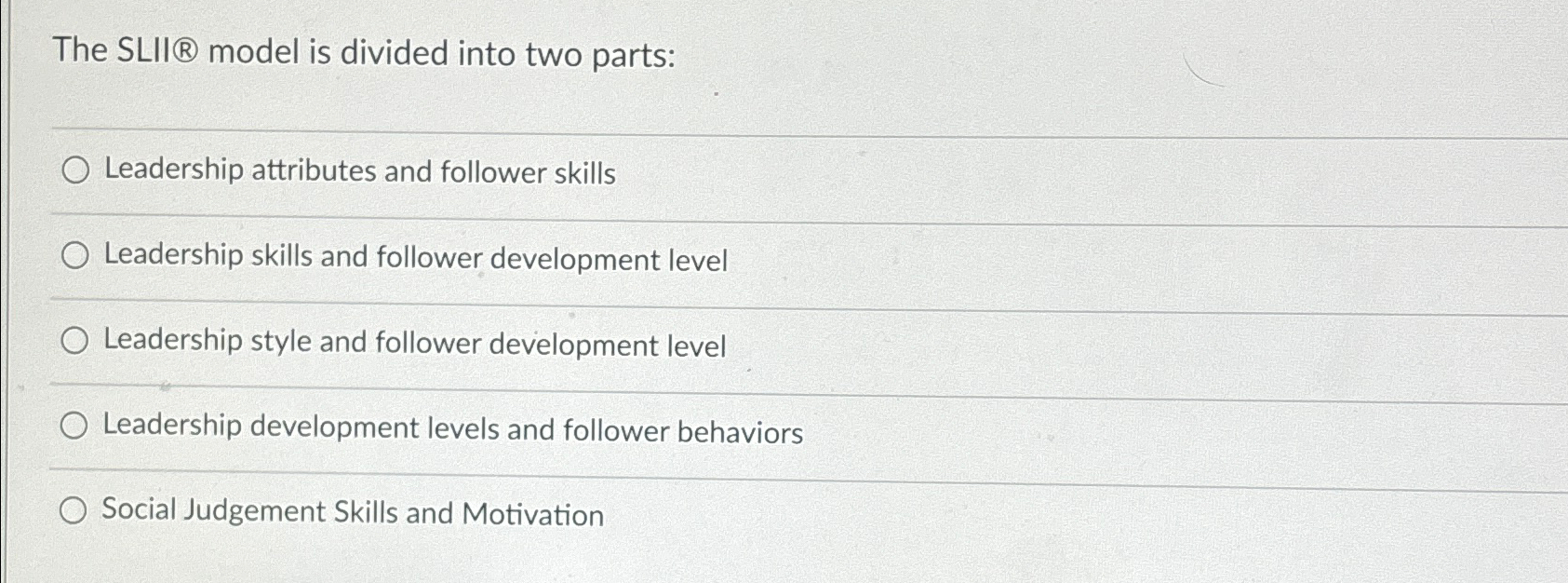 Solved The SLII ?® ﻿model is divided into two | Chegg.com