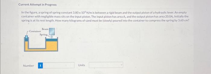 Solved In The Figure A Spring Of Spring Constant 3 80×104