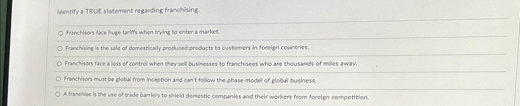 Solved Identify a TRUE statement regarding | Chegg.com