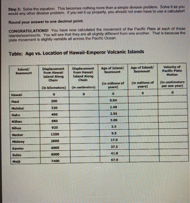 Solved Hawaii-Emperor Volcanic Islands o EMPEROR N SEAMOUNTS | Chegg.com