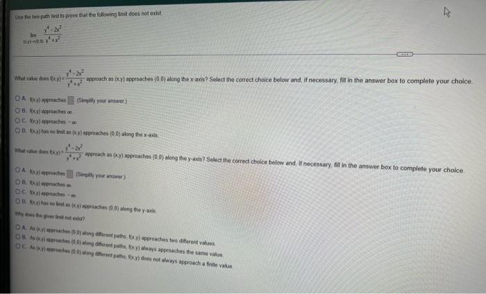 Solved Use the two-path test to prove that the following | Chegg.com