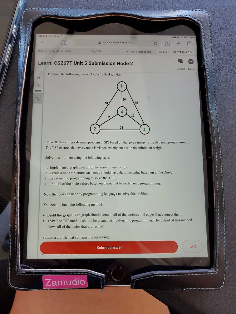 Solved Solve the traveling salesman problem (TSP) based on | Chegg.com