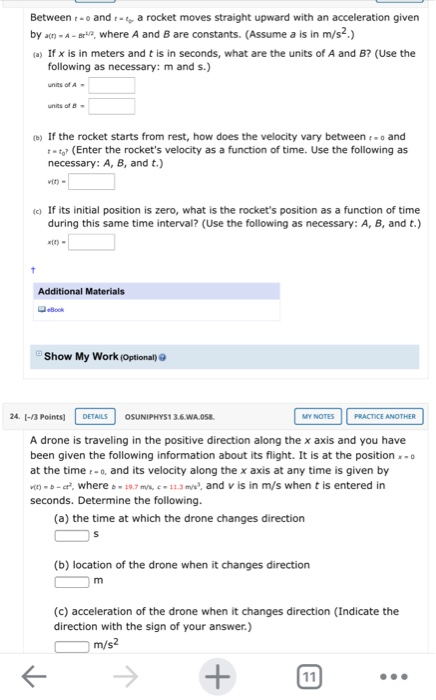 Solved Between t-o and t-t, a rocket moves straight upward | Chegg.com